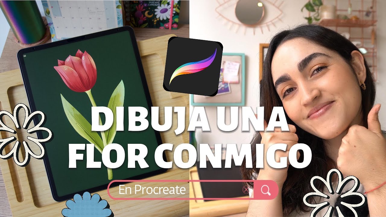 Dibuja una flor en PROCREATE - Tutorial paso a paso - ¡CON PINCELES GRATIS! - YouTube
