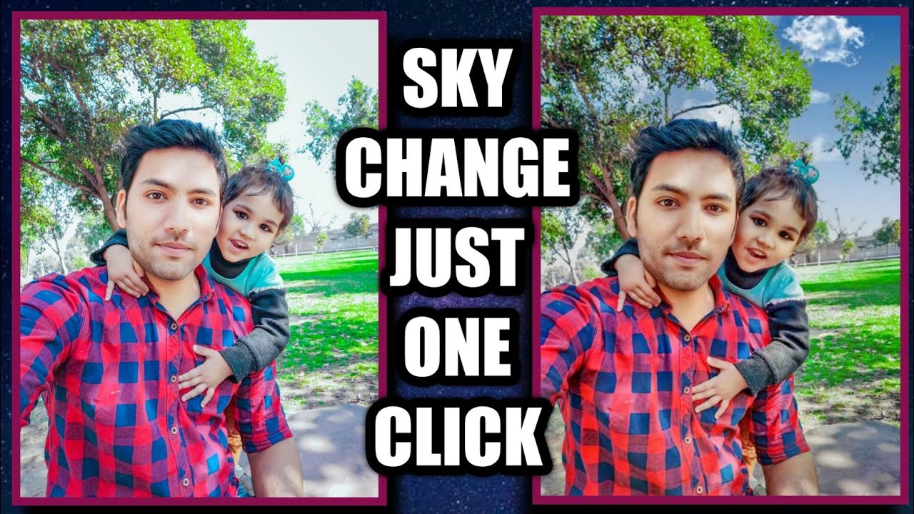 How to change sky background in 1 click/ sky change photo editing ...