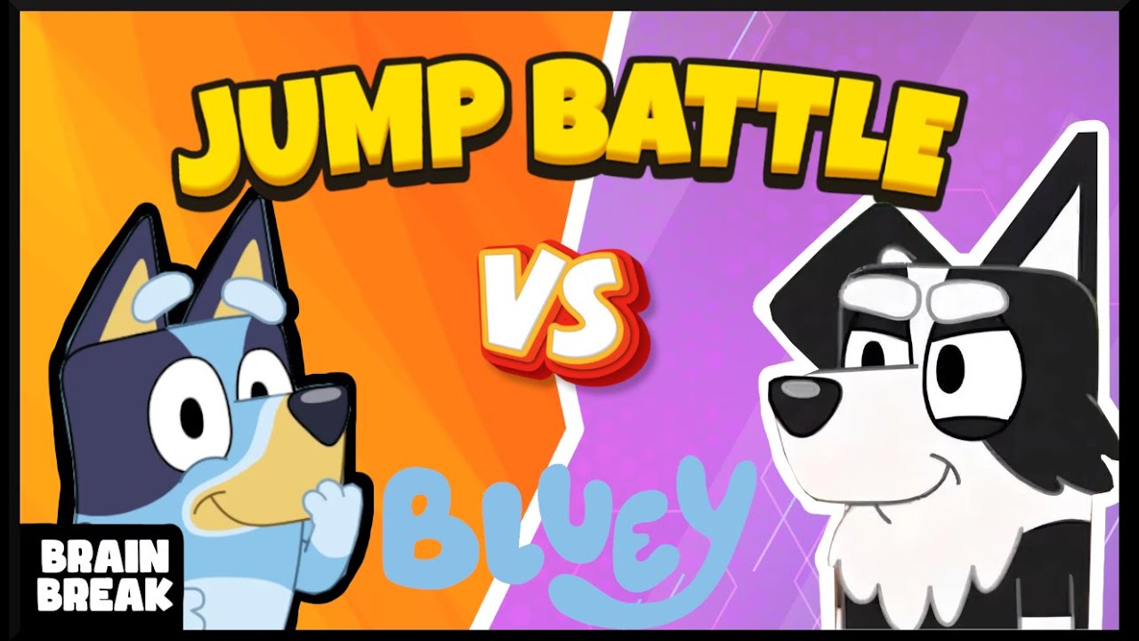 Bluey Jump Battle and Animal facts! Fun Brain breaks - YouTube