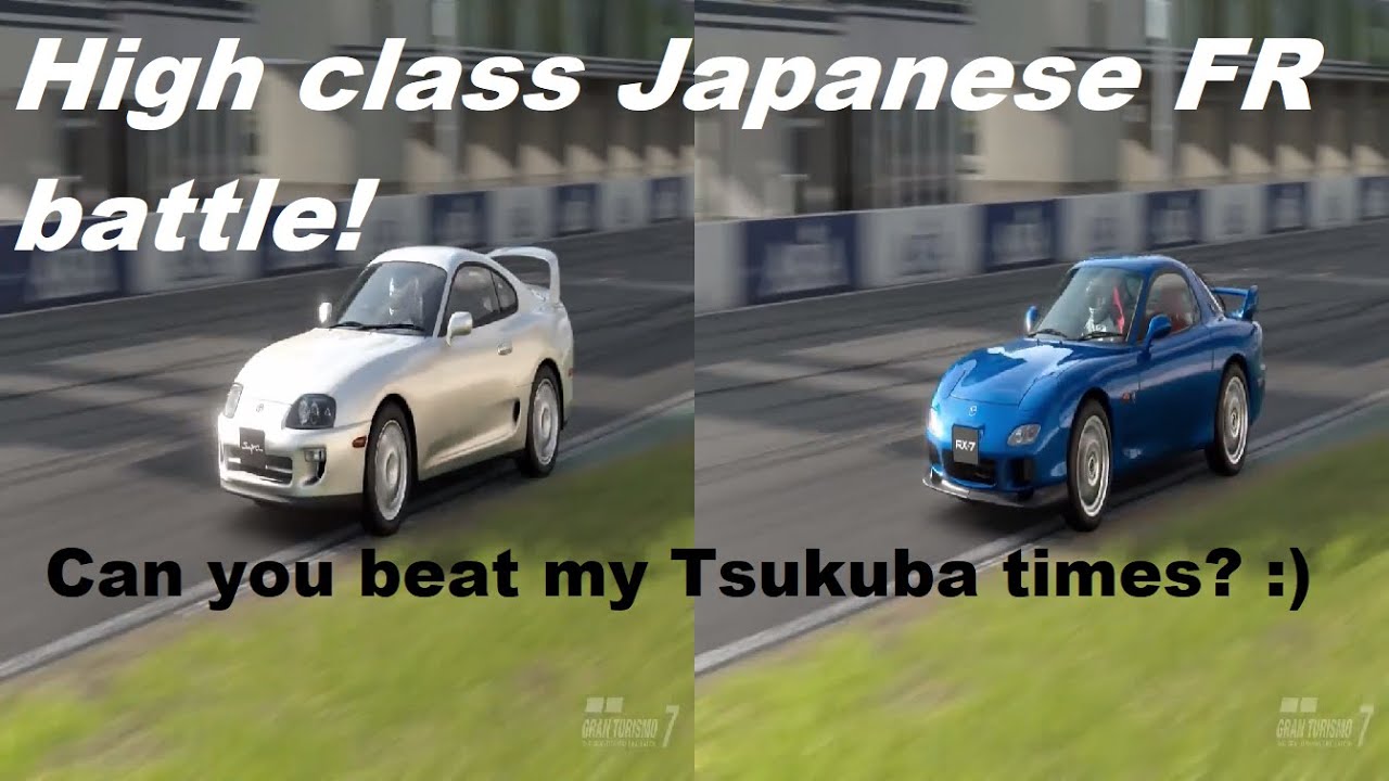GT 7 Tsukuba battle: Toyota Supra RZ A80 '97 vs. Mazda RX-7 FD Spirit-R ...