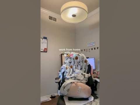 Work from home with me 🤍🧸🎀 ️ (: None of these clips were taken during "clocked in" hours) #wfh ...