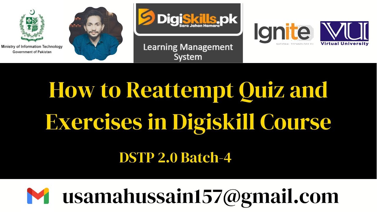 How to Reattempt Quiz & Exercise in Digiskill Course - YouTube