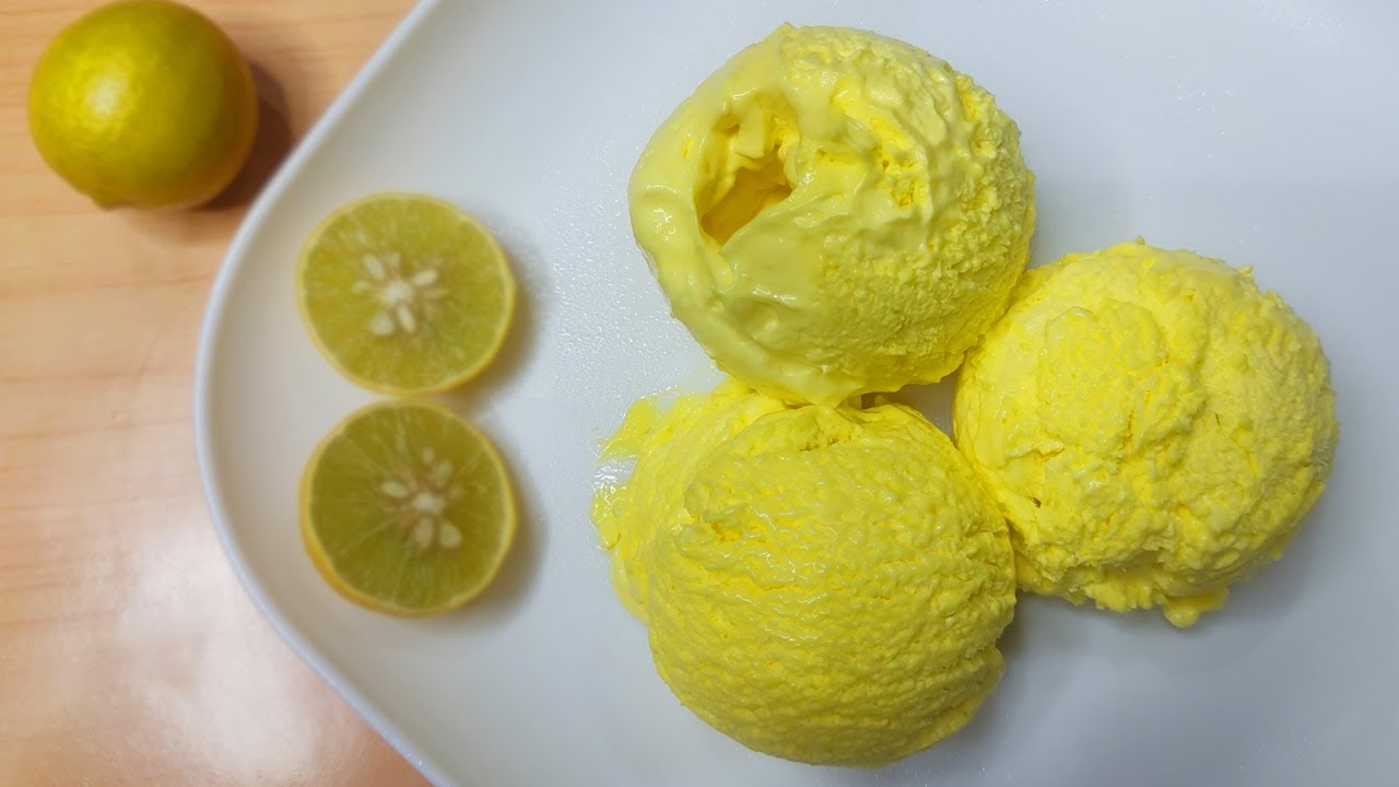Lemon Ice Cream Recipe Making At Home | Homemade Lemon Ice Cream Summer ...