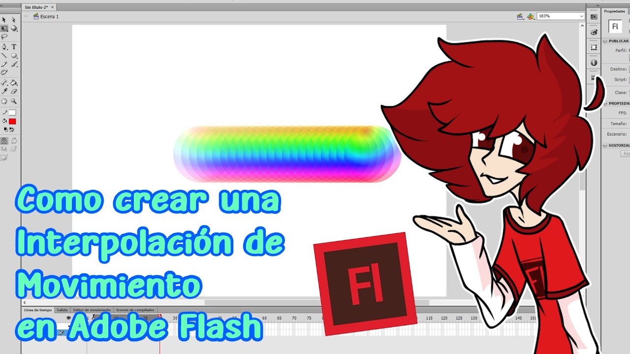 como hacer una interpolación de movimiento en adobe flash / Tutorial básico - YouTube