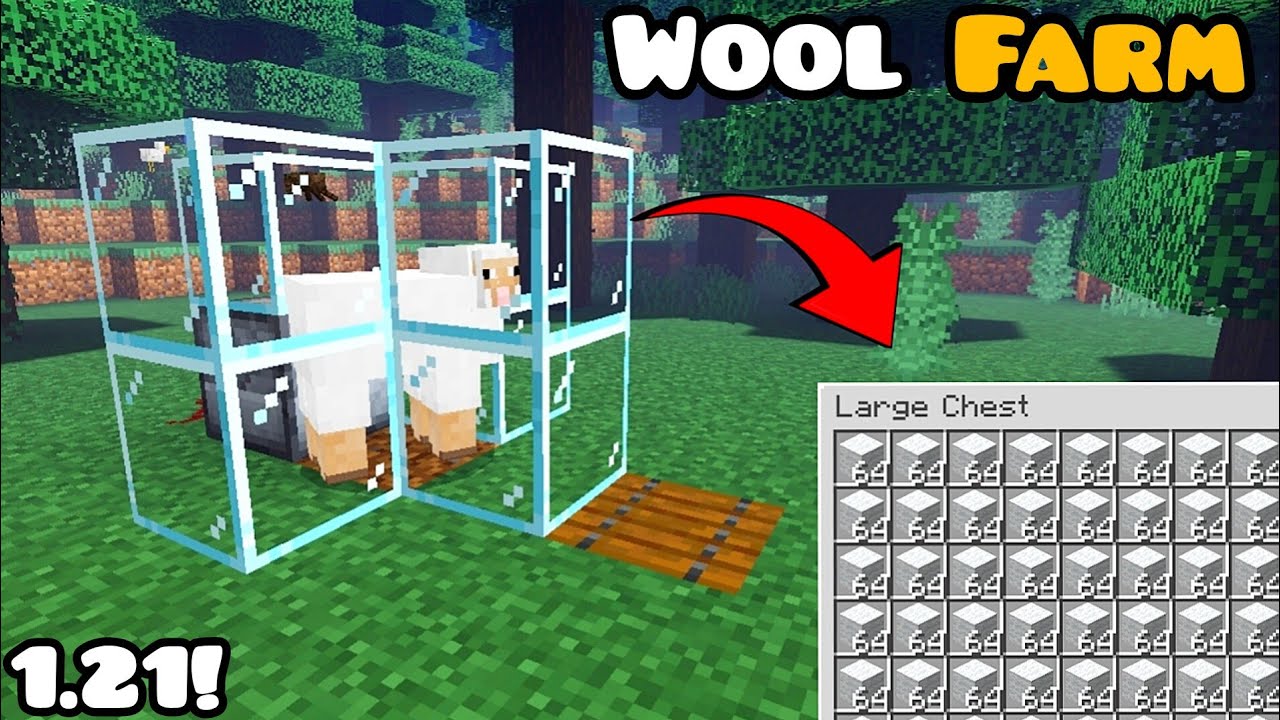 THE EASIEST Wool Farm in Minecraft 1.21 PE - YouTube