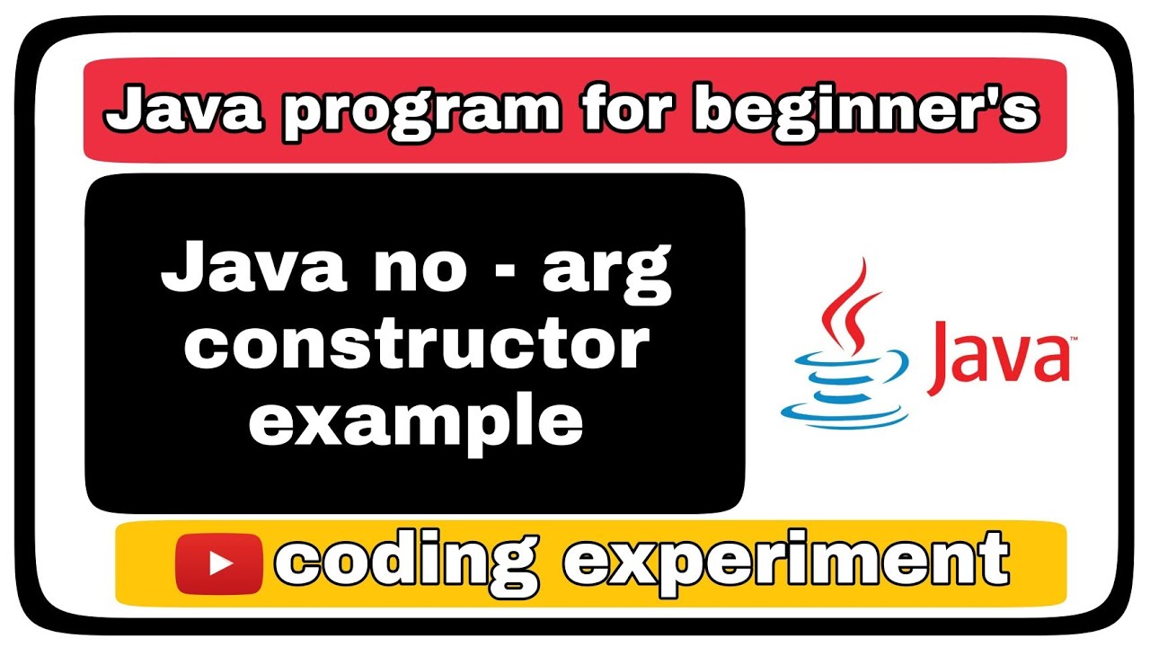 No Arg Constructor Example In Java Hindi Youtube