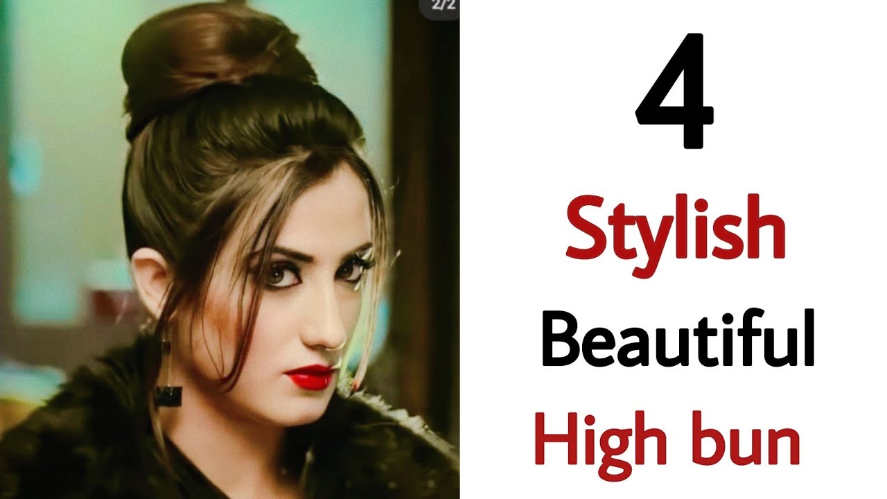 4 Stylish and beautiful high bun hairstyles for girls - YouTube