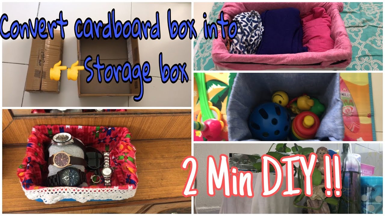 DIY || How To Convert Cardboard Box into Storage/utility Box 👐 - YouTube