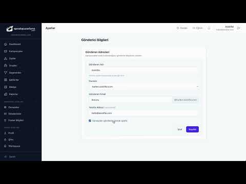 Epostapazarlama.com'da Gönderen Adı ve Gönderen Adres Kurulumu Nasıl Yapılır?