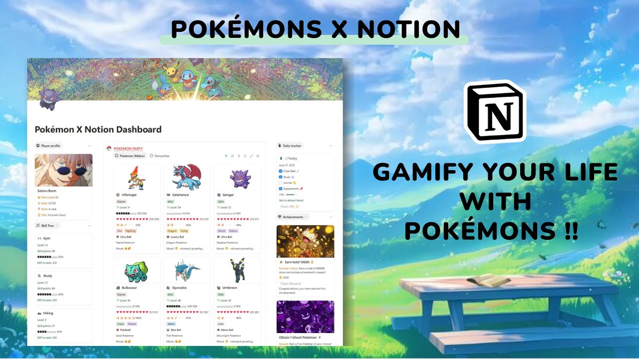 I Built a Pokémon Productivity System in Notion (A Gamification ...