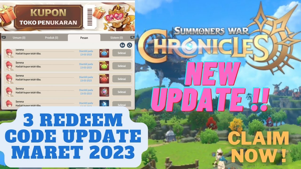 Update Redeem Code Terbaru Maret 2023 I Summoners War Chronicles - YouTube