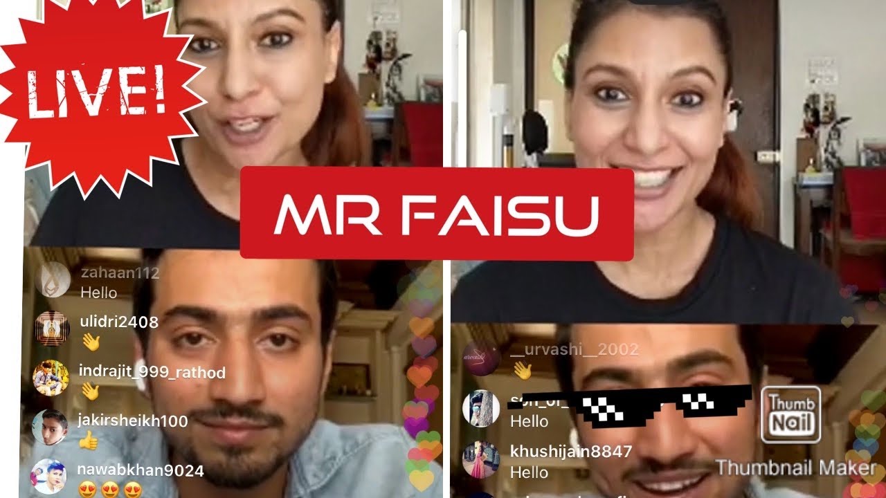 🔴Mr.Faisu latest live video with Mrs.Malini |Talking about bollywood ...
