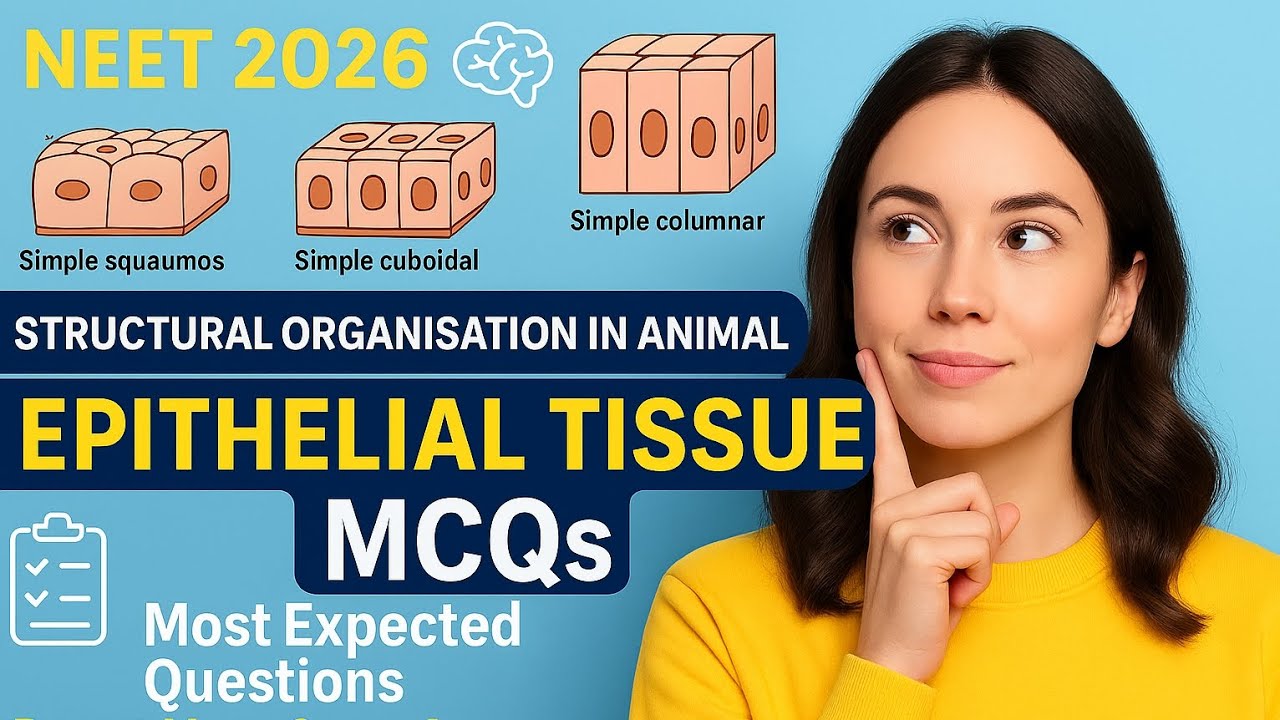 Structure organisation in animal | Epithelial Tissue | Neet mcq question and answer | #neet #mcq ...