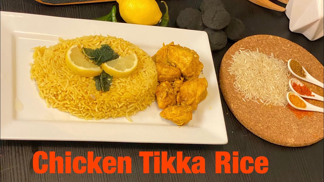 Chicken Tikka with Rice Recipe |How to make chicken Tikka in the pan ...