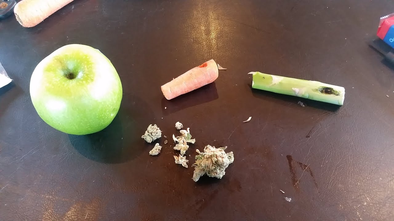 How to make a Apple Pipe, Carrot Pipe & Asparagus Pipe for smoking weed ...