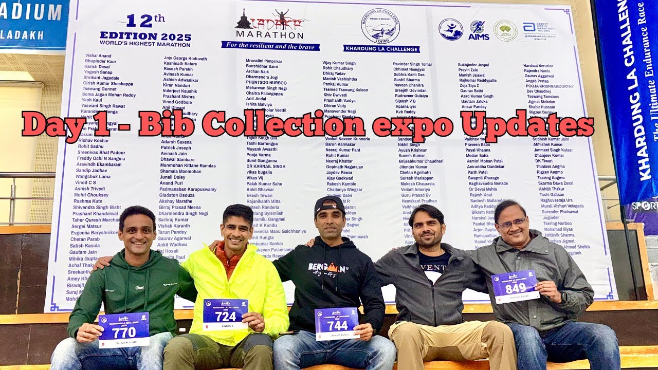 Day 1- Ladakh Marathon 2025 | Khardungla Challenge | Bib Collection ...
