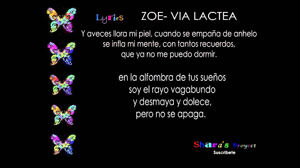 Via Lactea- Zoe Lyrics - YouTube