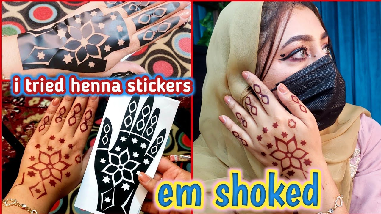 I tried henna stickers first time || Em shoked || Eid mehndi || easy ...