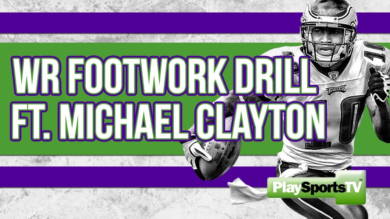 Football - Wide Receiver Footwork Drill featuring Michael Clayton - YouTube