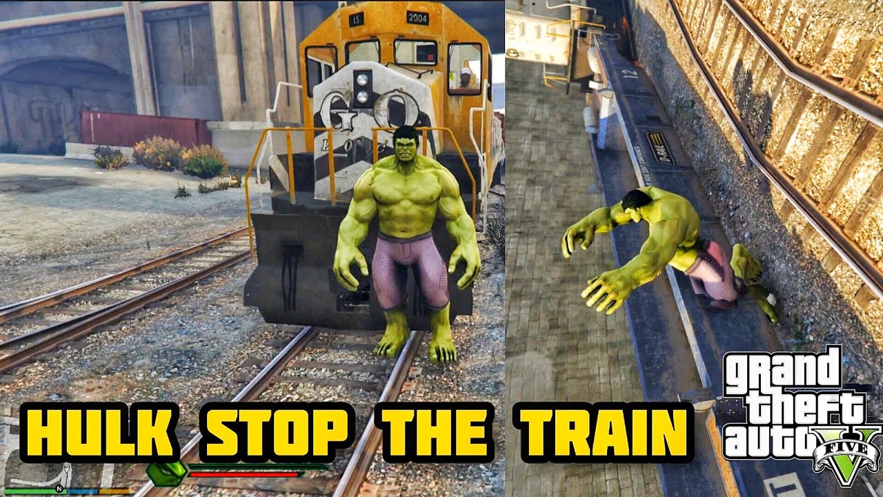 Epic GTA 5 PC Mod: Hulk vs. Runaway Train - YouTube
