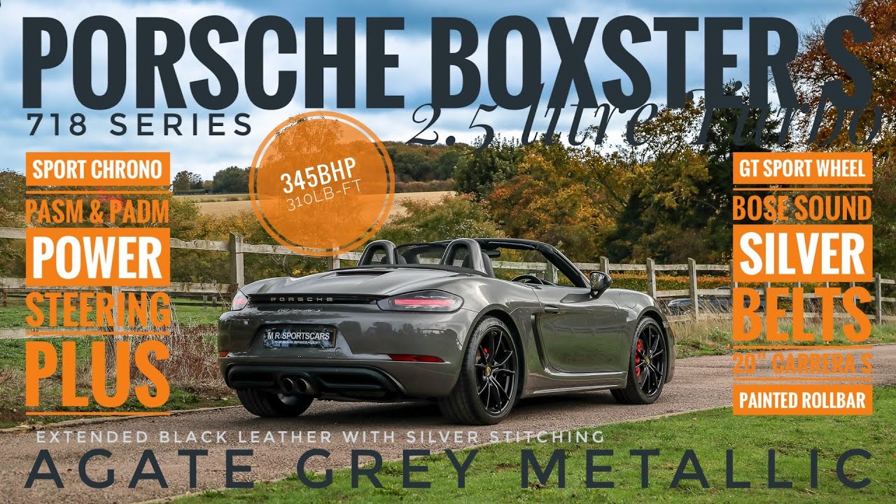 Porsche 718 Boxster S 982 2.5T Agate Grey Extended Black Leather Chrono ...