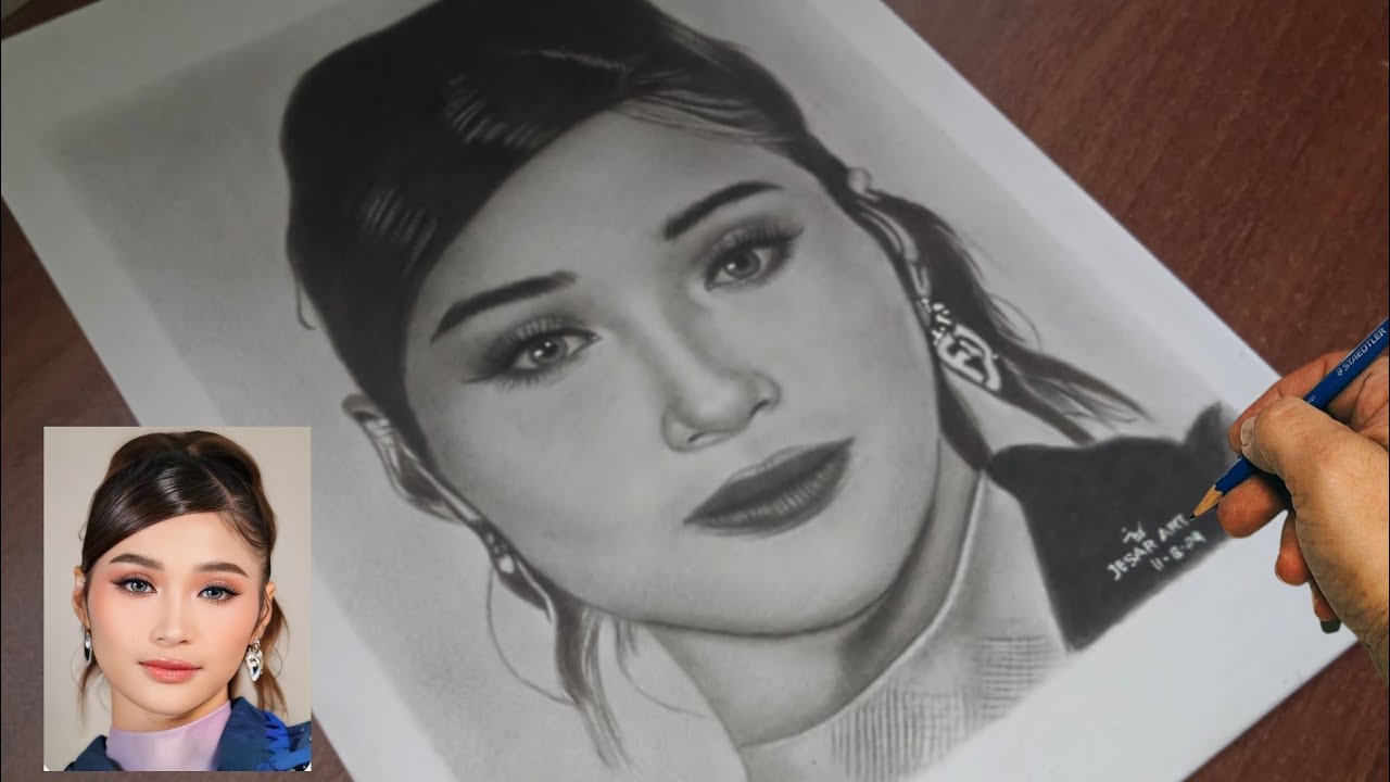 DRAWING BINI JHOANNA | jesar art - YouTube