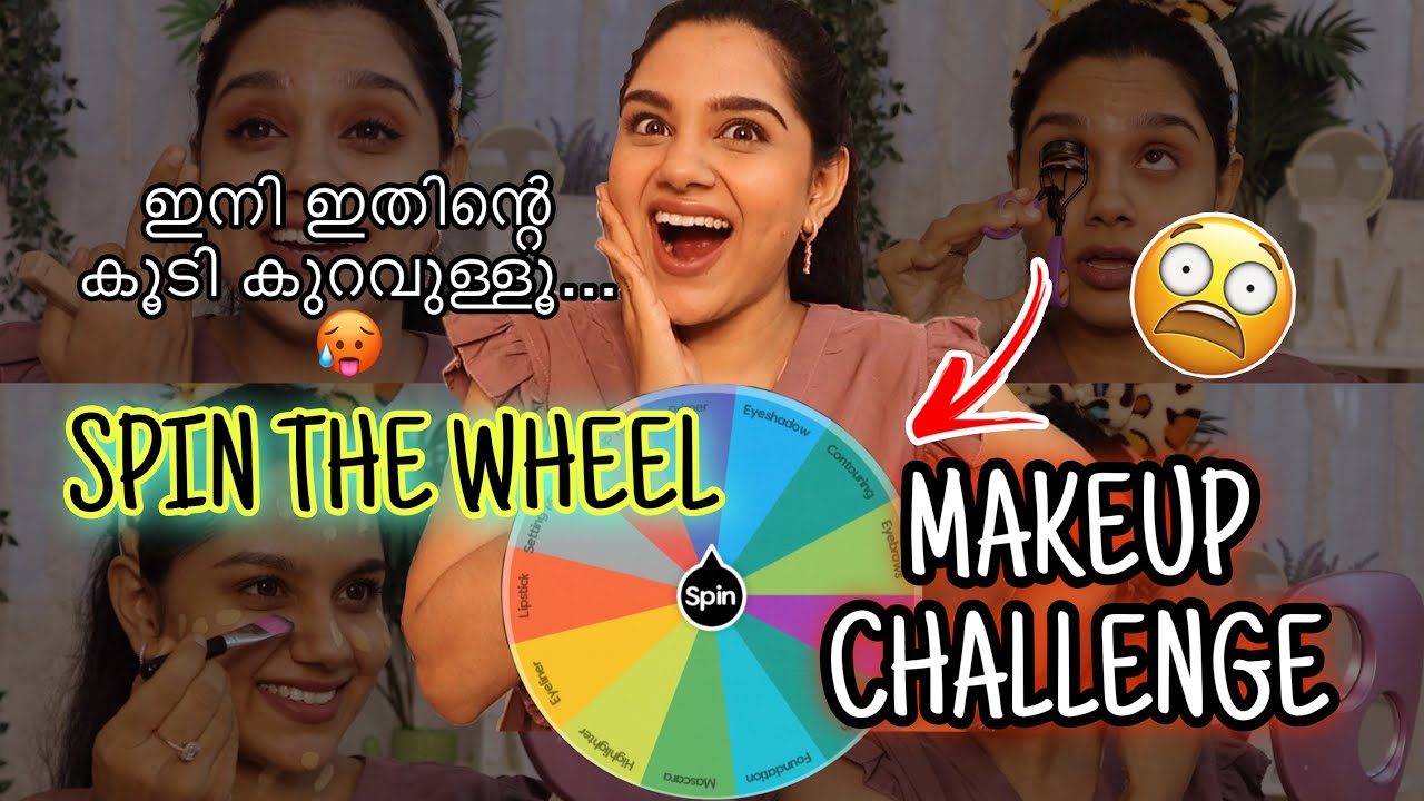 Full Face of Makeup using 🥵 SPIN THE WHEEL ~ Makeup Challenge / PurPle ...
