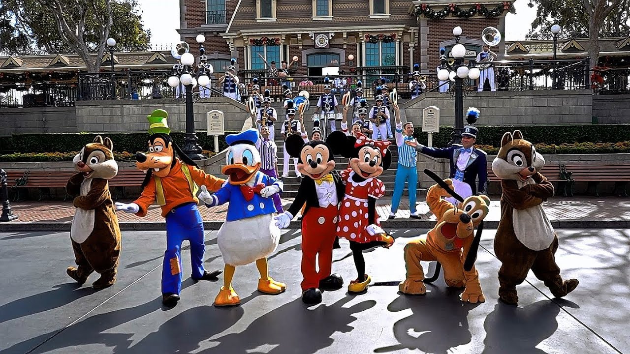 We Are In The Disneyland Band Parade march Down Main Street USA With ...
