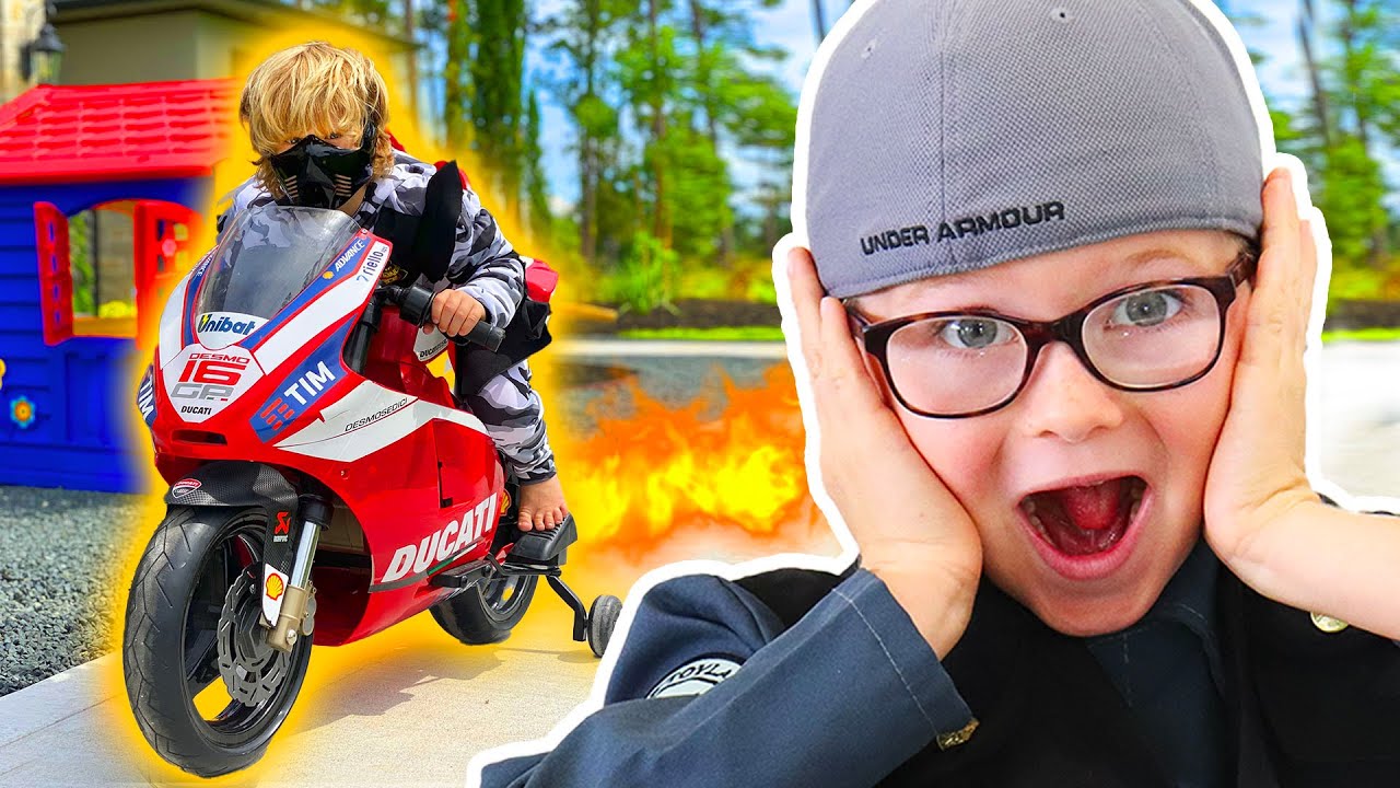 Ninja Kids Play Police on Power Wheels | Videos for Kids - YouTube