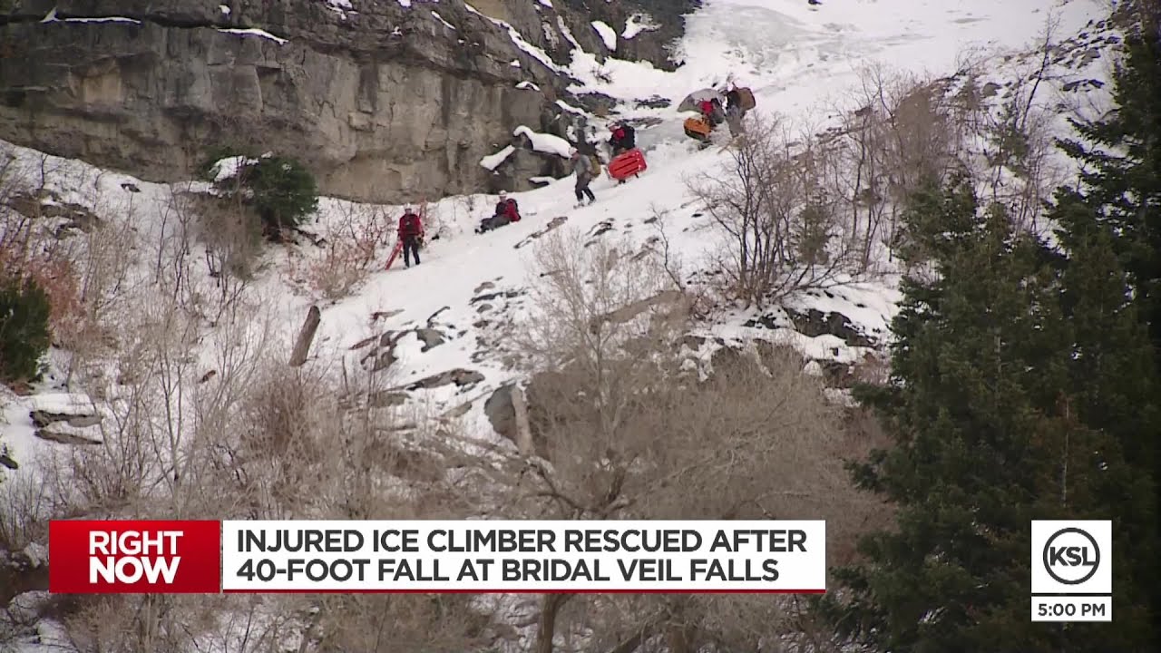Ice climber hospitalized after falling 40 feet near Bridal Veil Falls ...