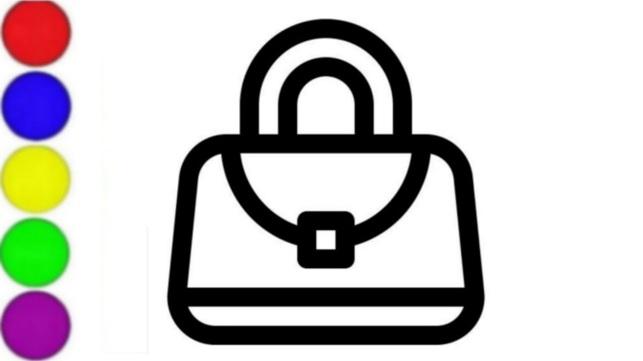 Hand bag Drawing,painting and coloring for kids| Toddler| how to draw ...