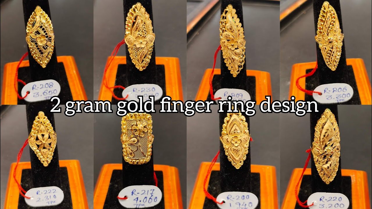 2 gram gold finger ring design/Light weight 22k gold rin - YouTube