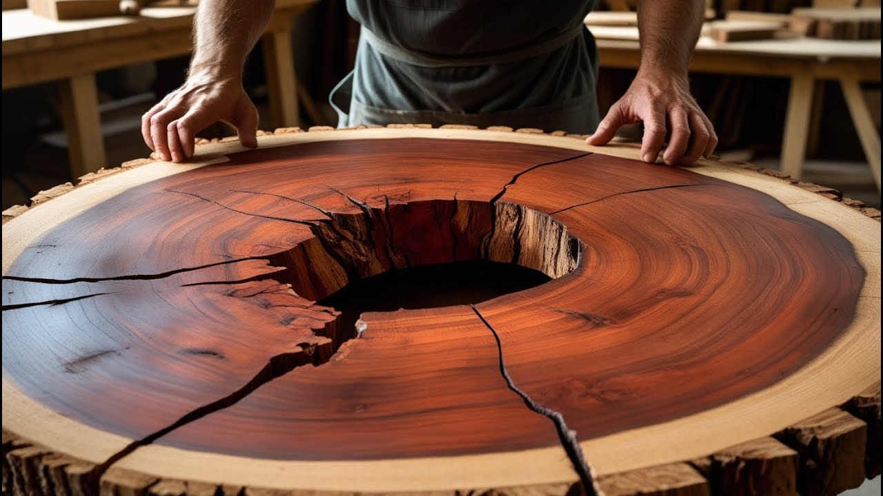 Talented Woodworker: Turns Wood Flaw into a Stunning Focal Point || DIY ...