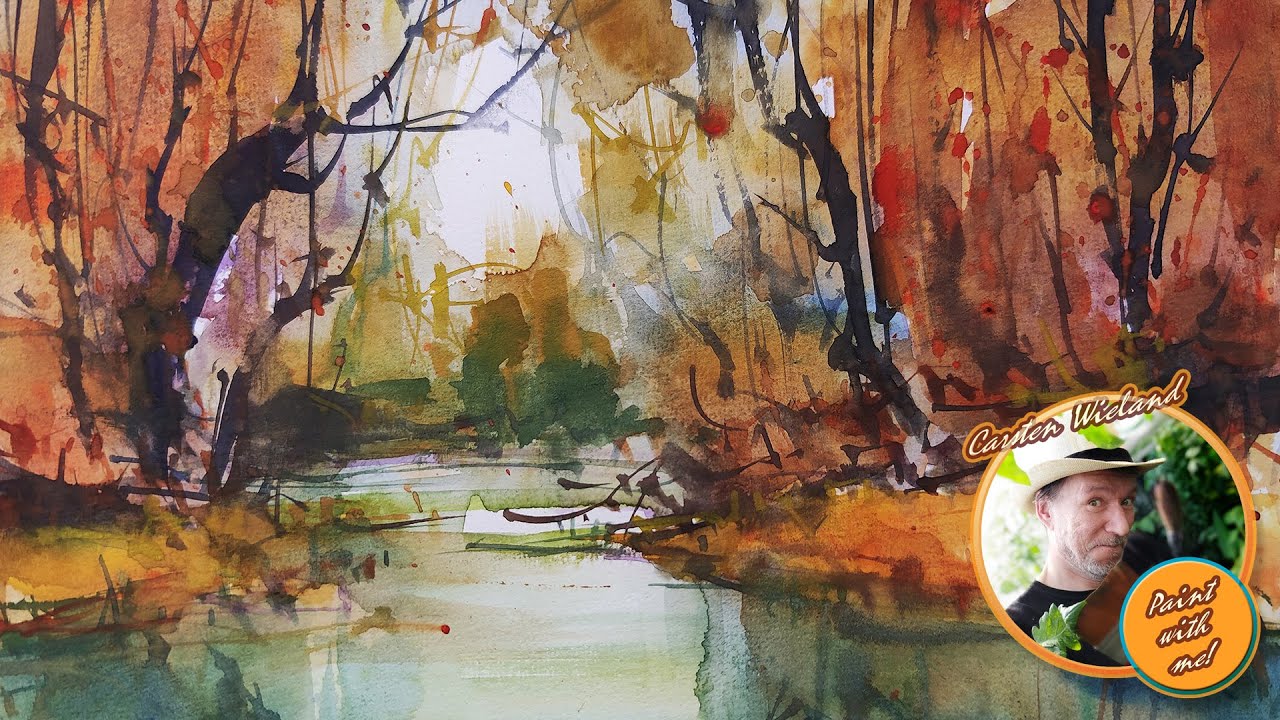 Autumn Moods in Watercolor 2 - - Paint with me / Carsten Wieland - YouTube