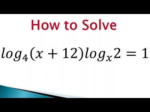 Solving a logarithmic equation with different bases - YouTube