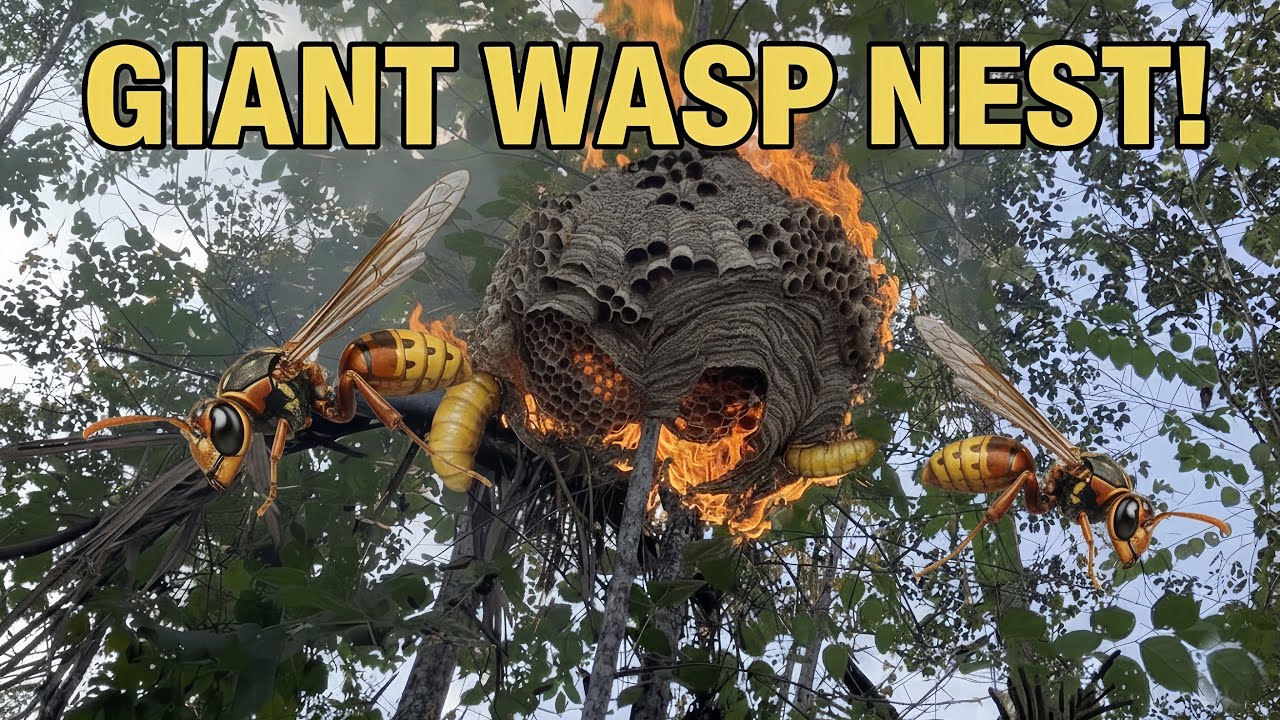 Logging in the Deep Forest and Suddenly Found a Massive Wasp Nest - YouTube