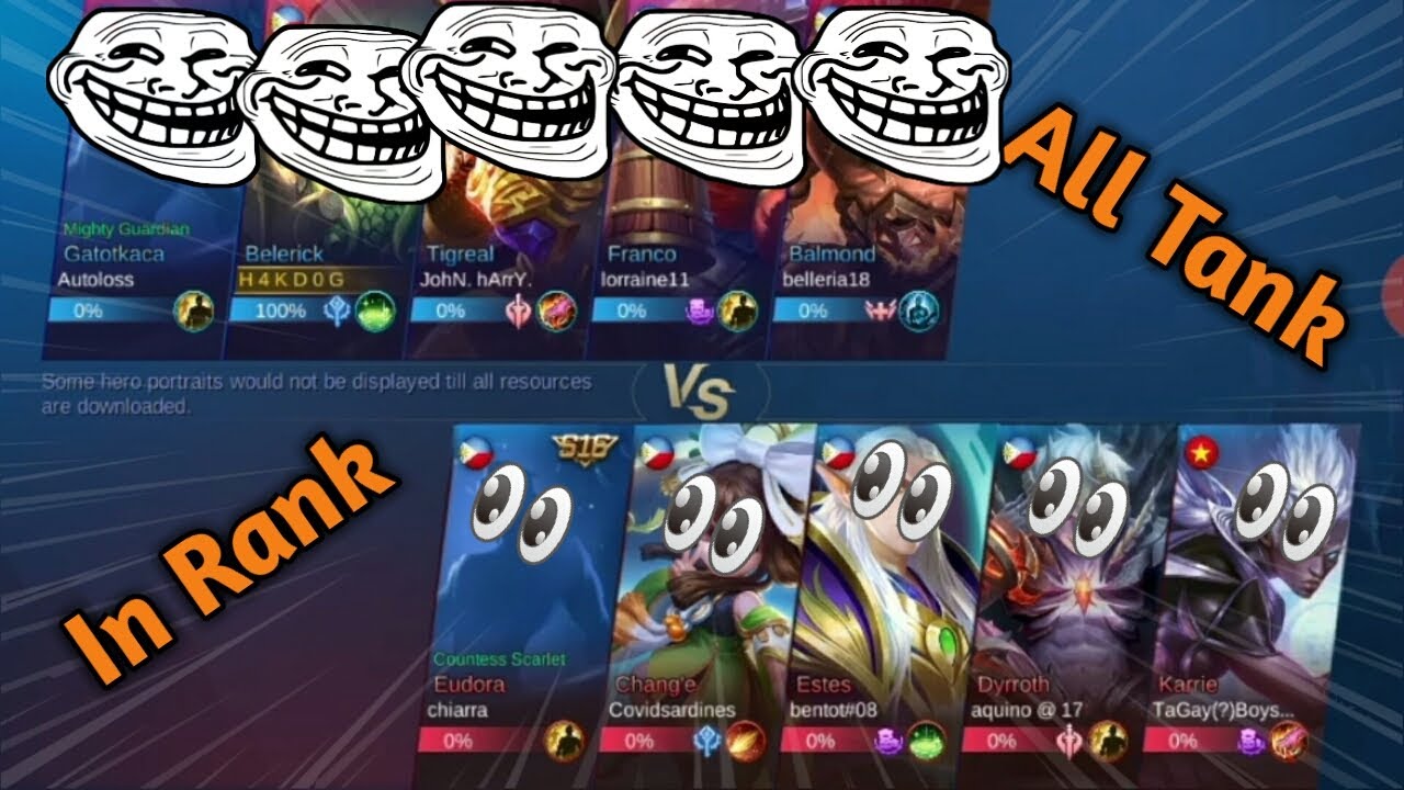 All TANK in RANK?!? | Mobile Legends Gameplay - YouTube