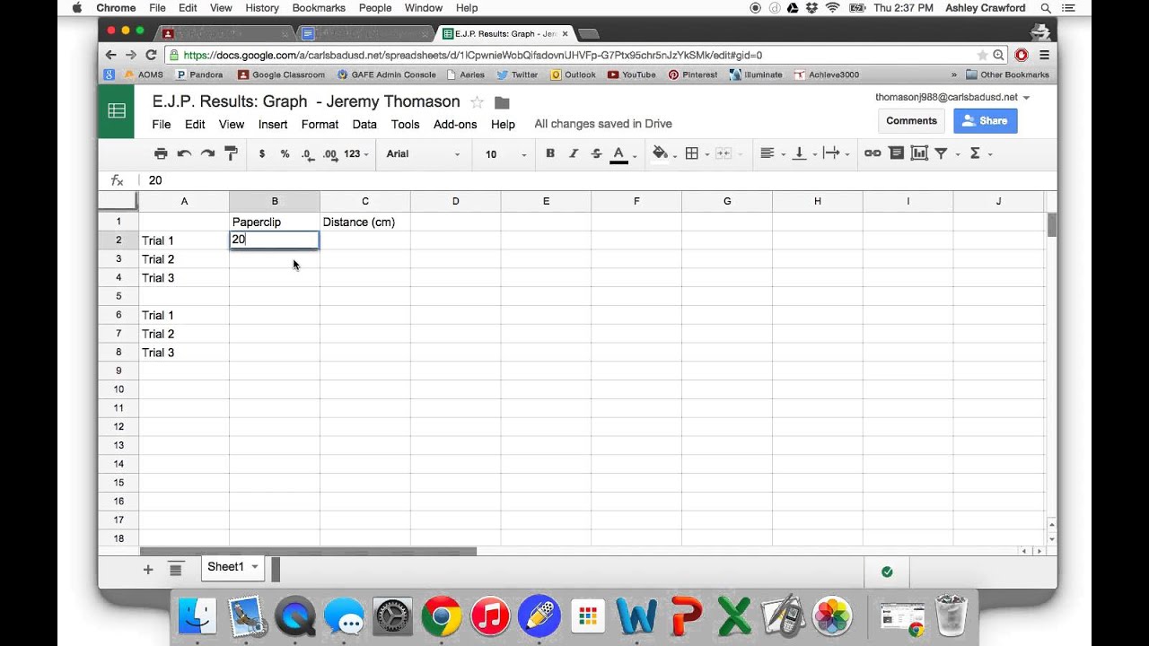 Making a Line Graph in Google Classroom - YouTube