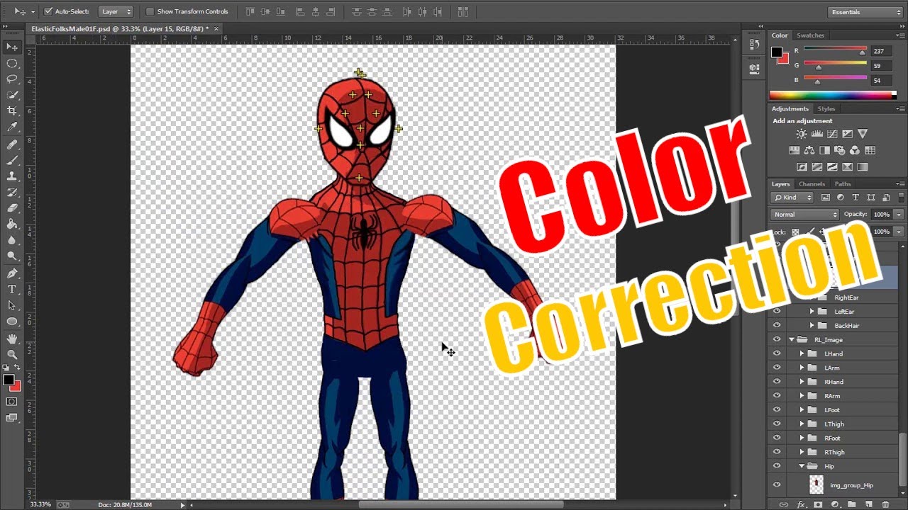 Color correction tutorial cartoon animator 4 convert to Photoshop - YouTube