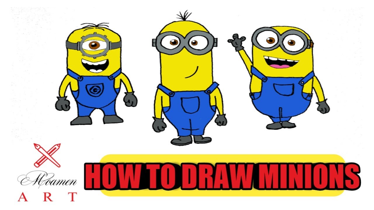 How to Draw Minions Kevin Bob and Stuart - YouTube