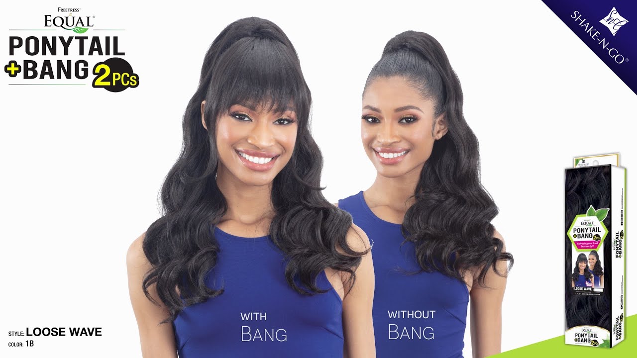 Freetress Equal Ponytail and Bang - Loose Wave - YouTube