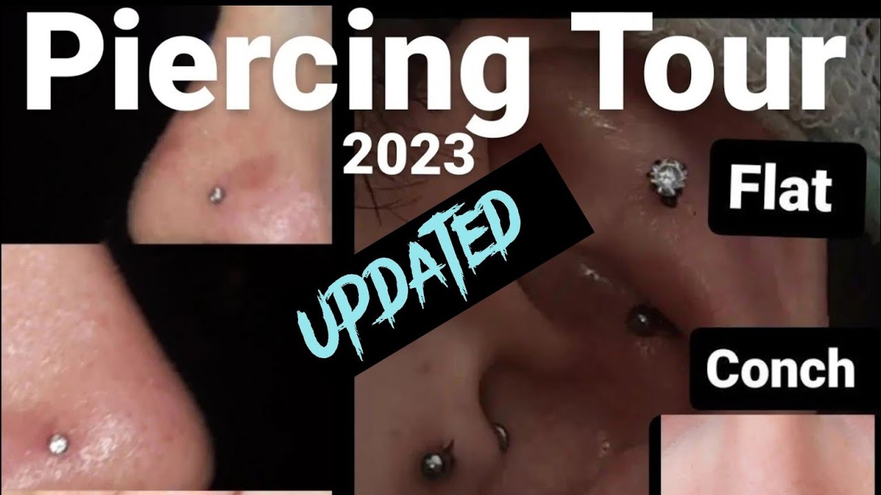 Piercing Tour 2023 - a tour of all my piercings (double nose piercings ...