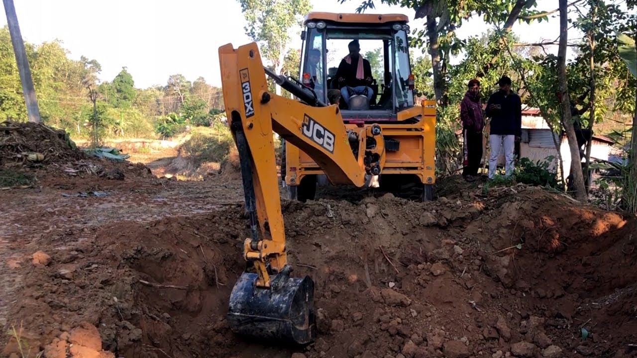 A JCB Machine Working Daily In A Remote Village - YouTube