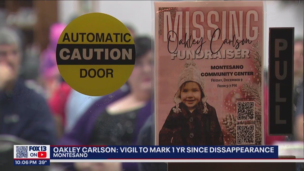 Vigil held to mark one year since Oakley Carlson was reported missing ...