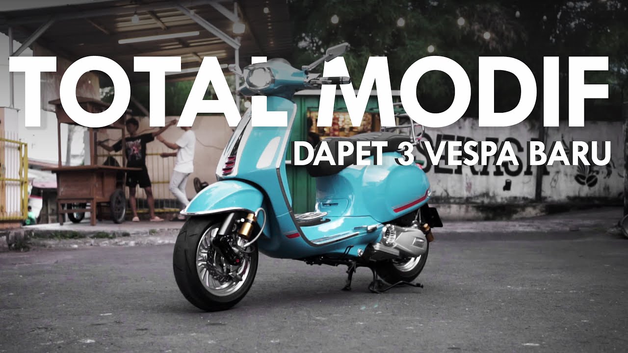 Modifikasi Vespa Sprint Blue Audace - Total Modif Bisa Buat Beli 3 ...