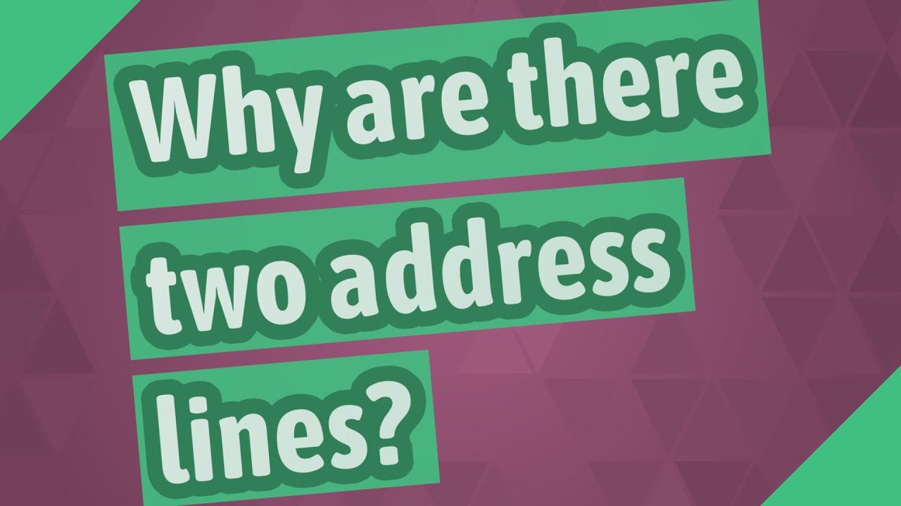 Why are there two address lines? - YouTube
