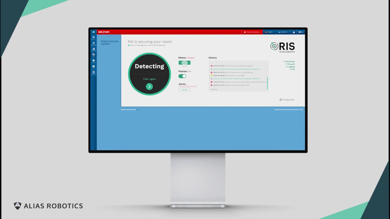 RIS (Robot Immune System) for MIR robot - YouTube