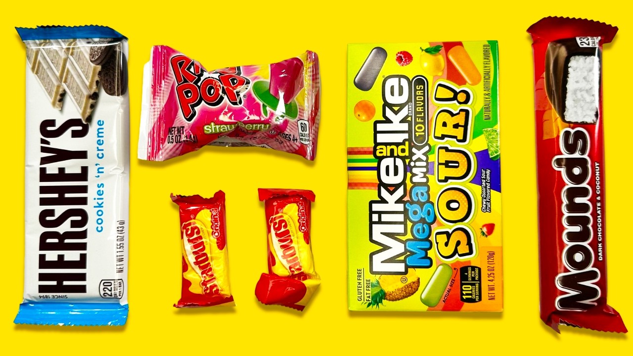 ASMR Candy Crunch: Hershey's, Starburst & Sour Mike and Ike Explosion ...