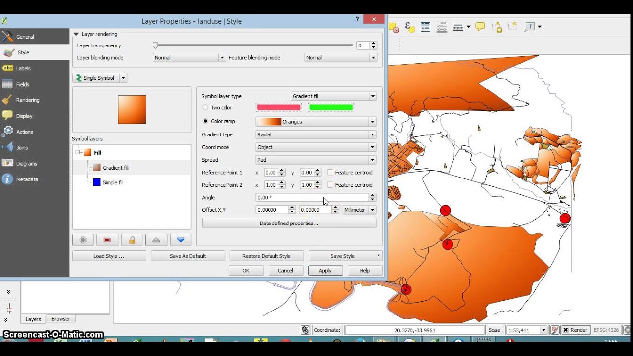 qgis tutorial 3 2 screencast8 Polygon Symbol Layer Types - YouTube