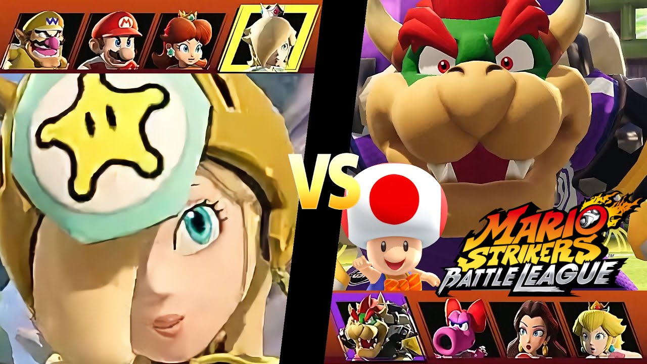 Mario Strikers Battle League Team Rosalina vs Team Bowser at Jungle ...